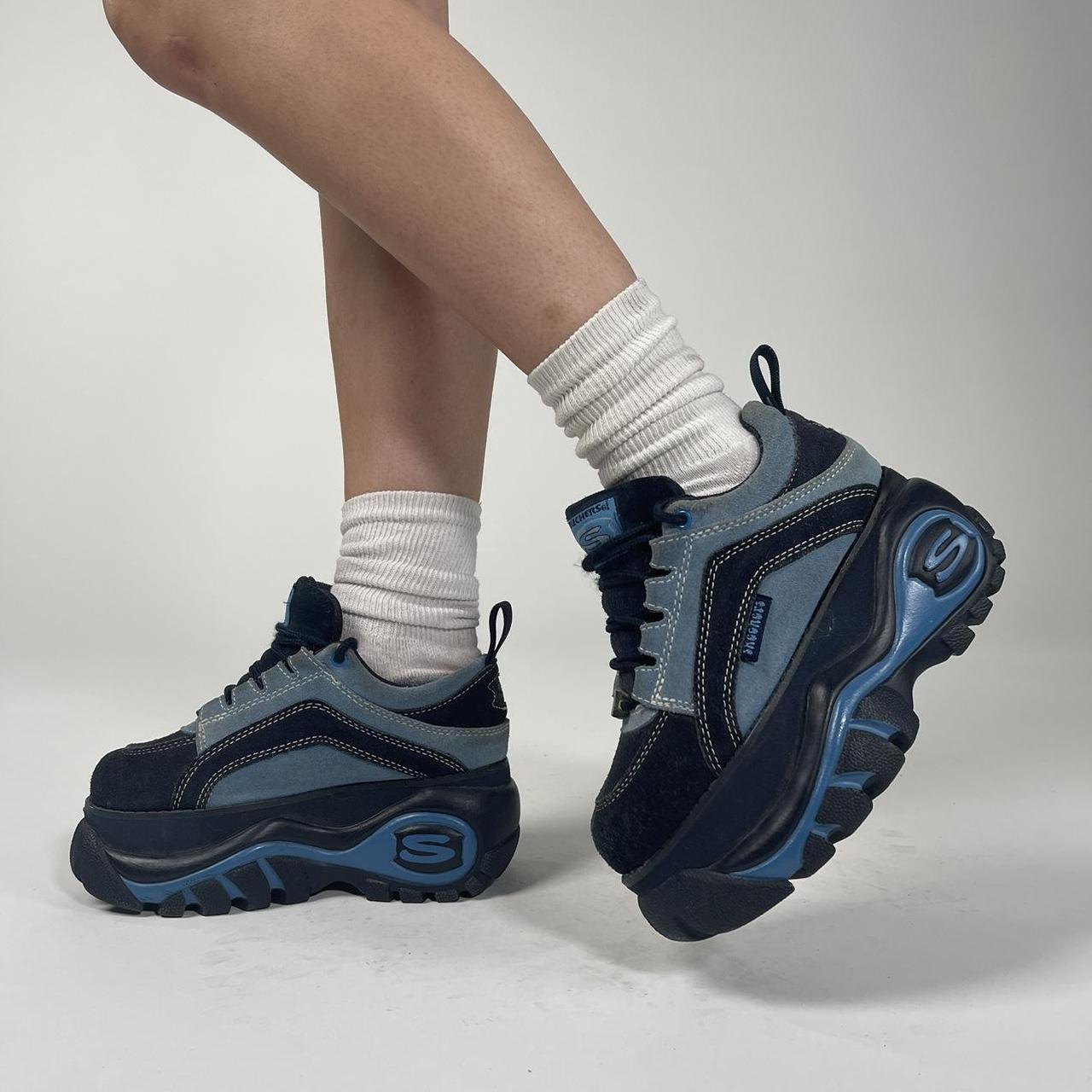 vintage sketchers platform sneakers 90s y2k... - Depop