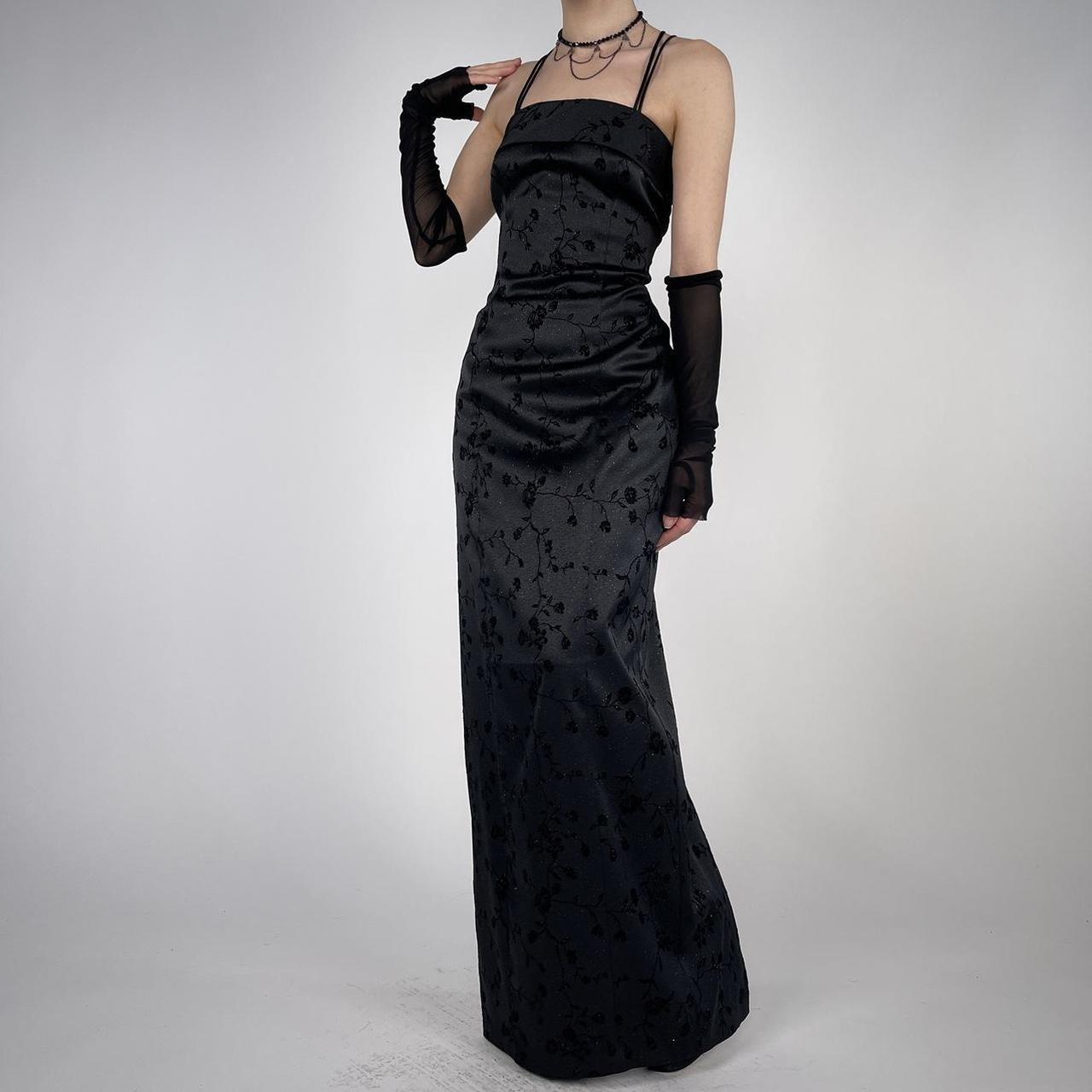 vintage blue prom dress black goth grunge emo prom... - Depop