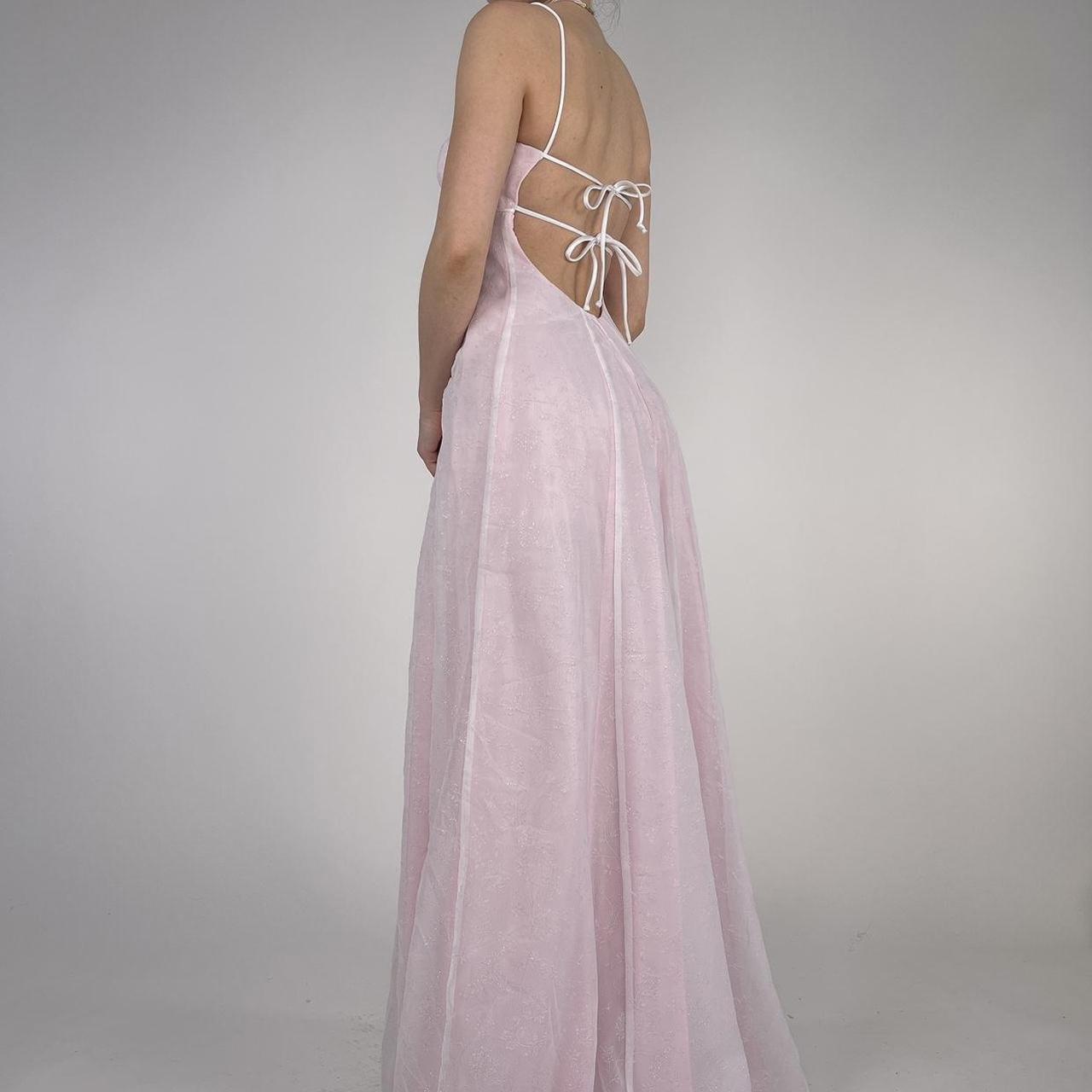 pastel pink y2k prom dress vintage gown maxi gown... - Depop