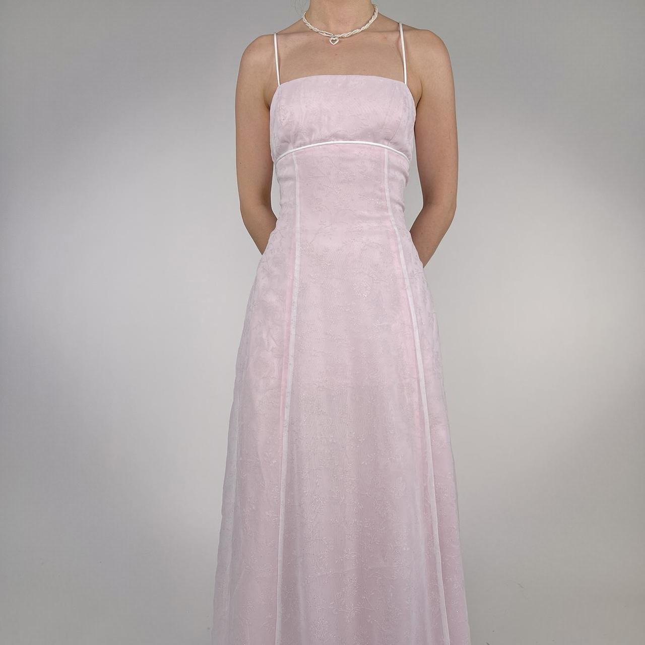 pastel pink y2k prom dress vintage gown maxi gown... - Depop