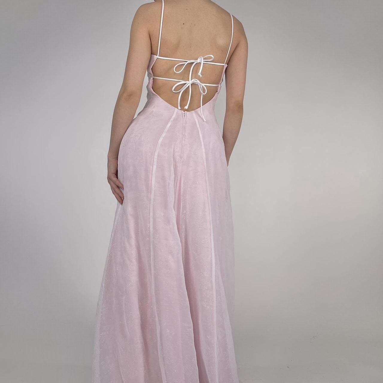 pastel pink y2k prom dress vintage gown maxi gown... - Depop
