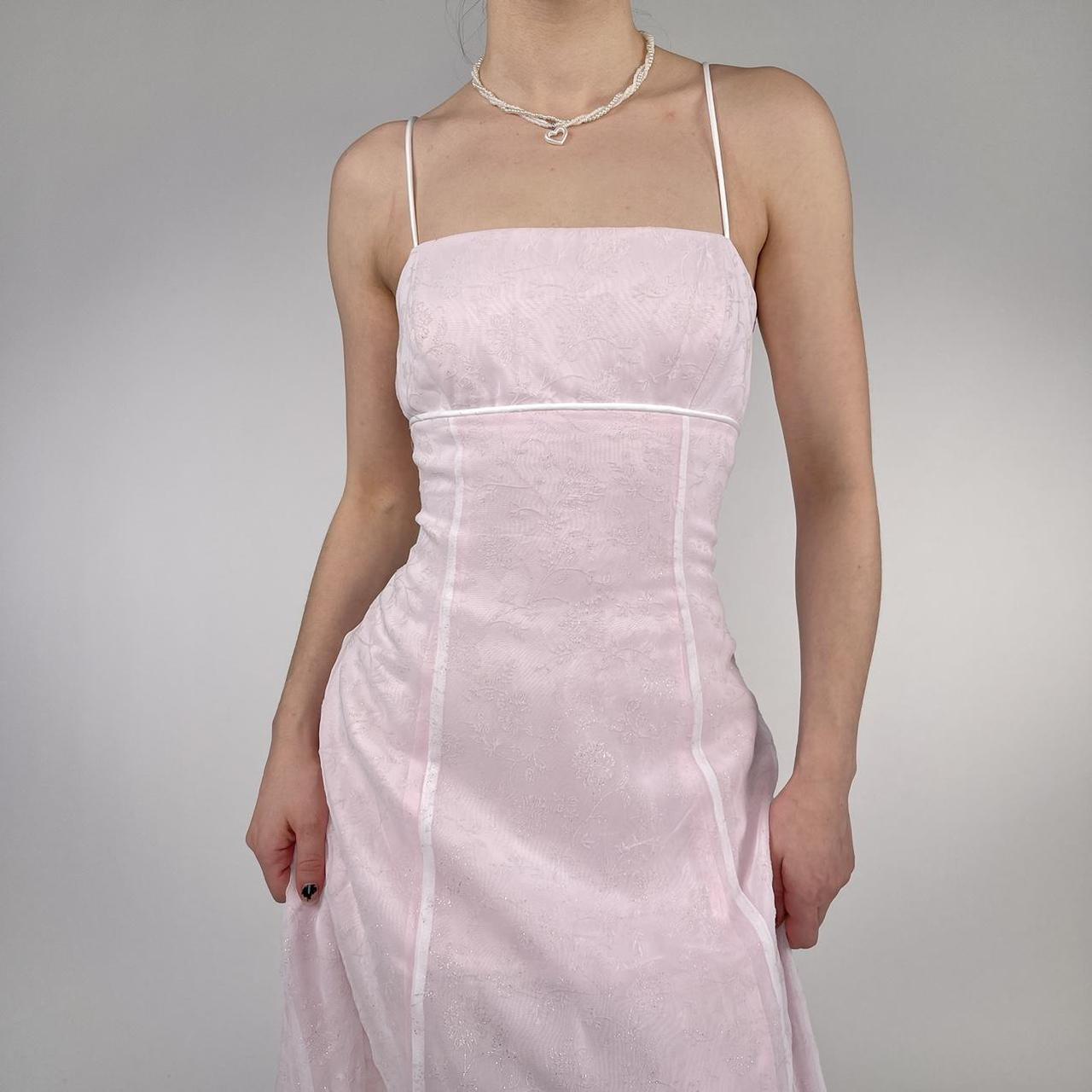 pastel pink y2k prom dress vintage gown maxi gown... - Depop