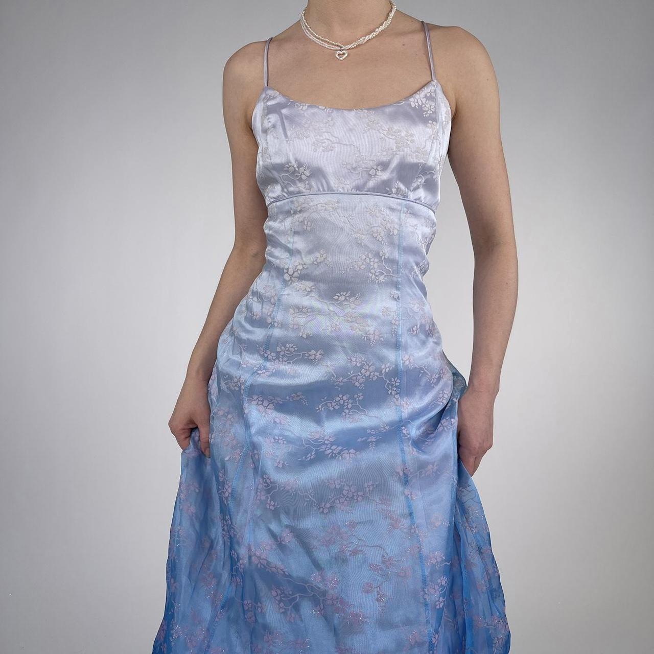 y2k prom dress vintage blue long vintage 90s prom... | Depop