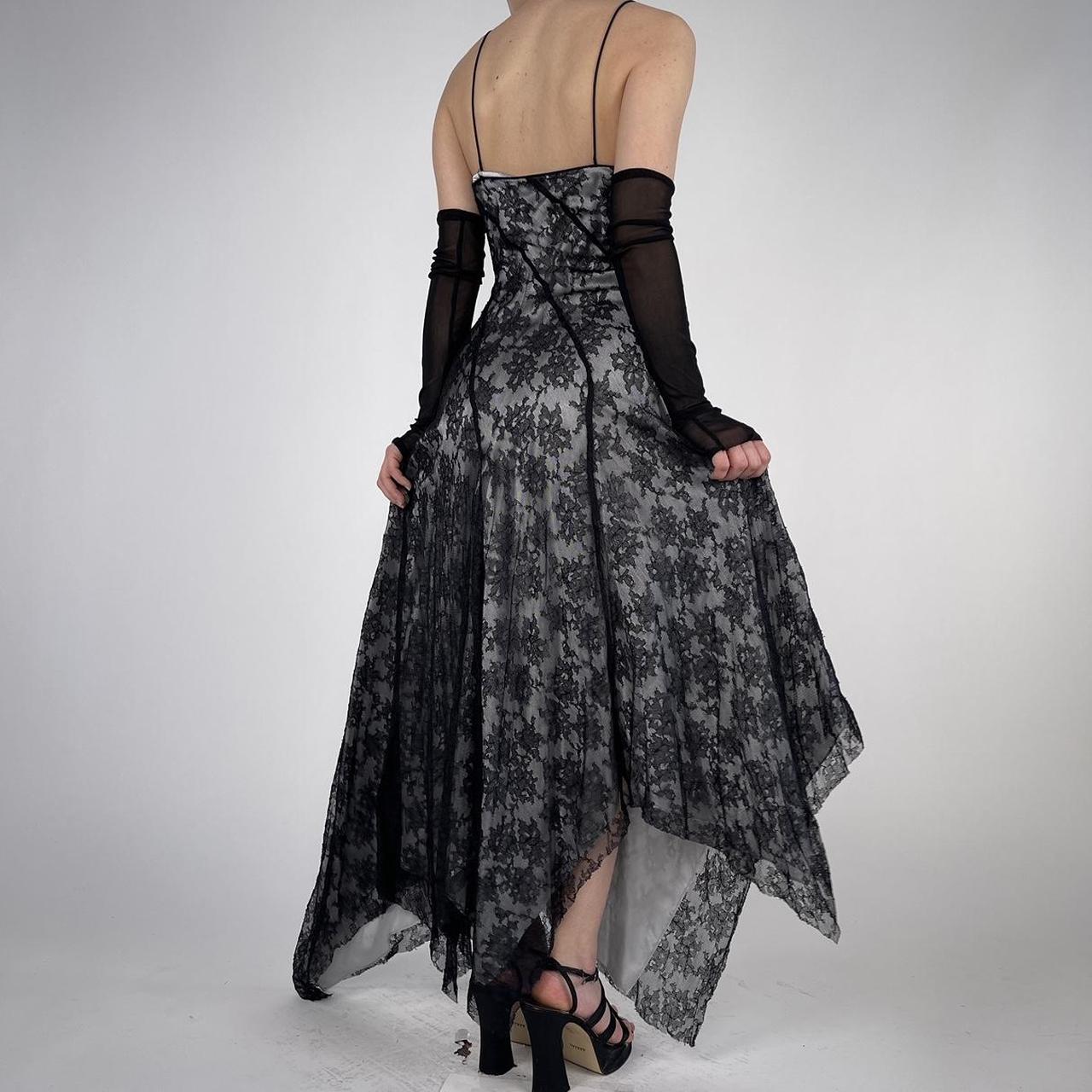 goth prom dress vintage 90s prom dress gothic black... - Depop