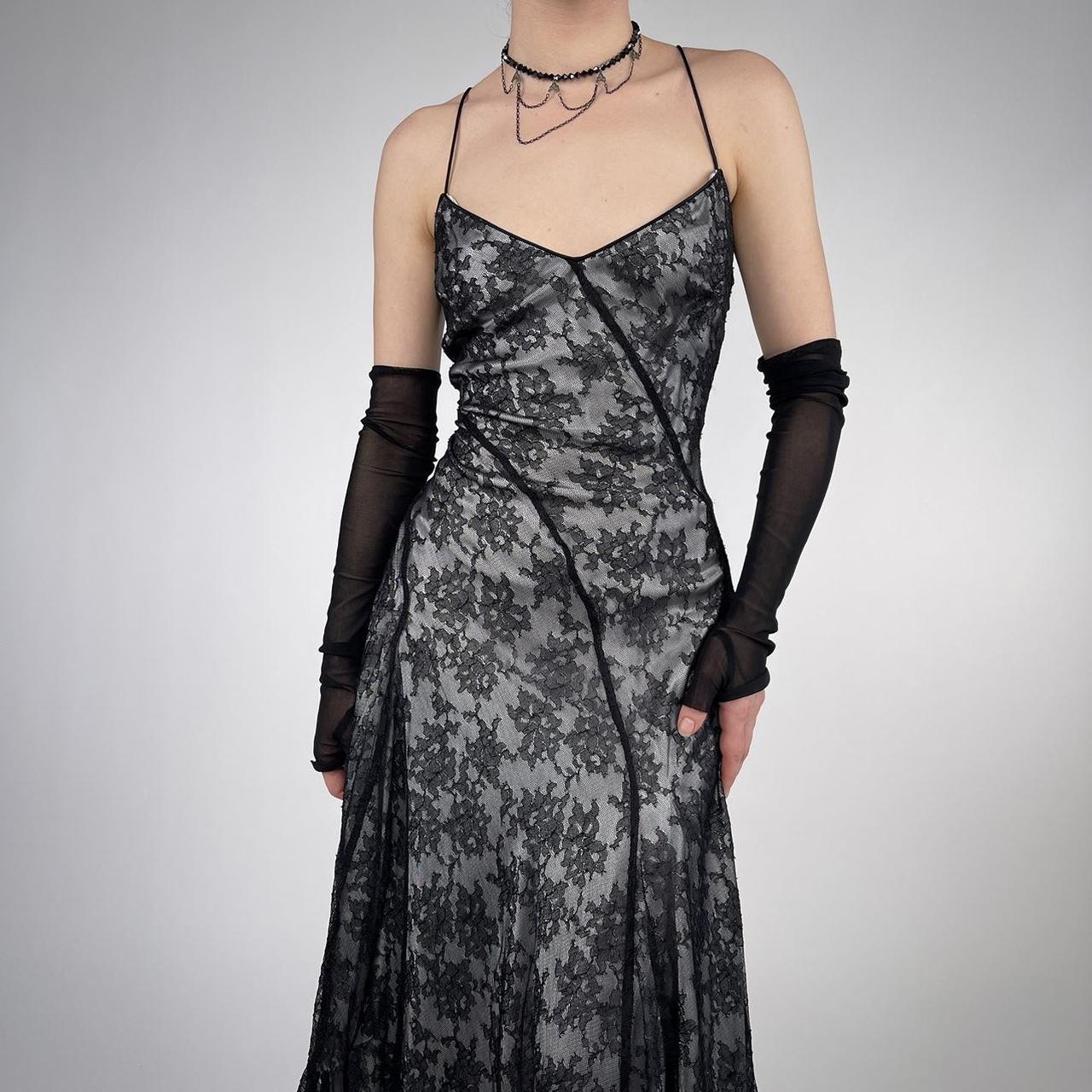 goth prom dress vintage 90s prom dress gothic black... - Depop