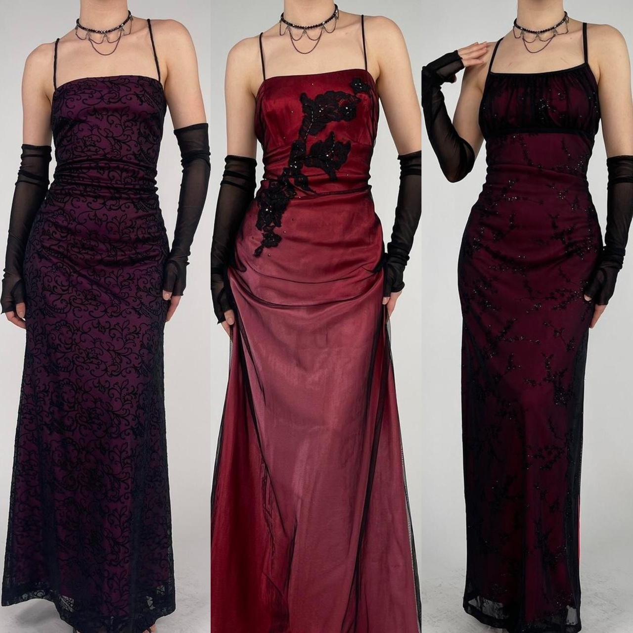 gloves, to style with red prom dress vintage goth... - Depop