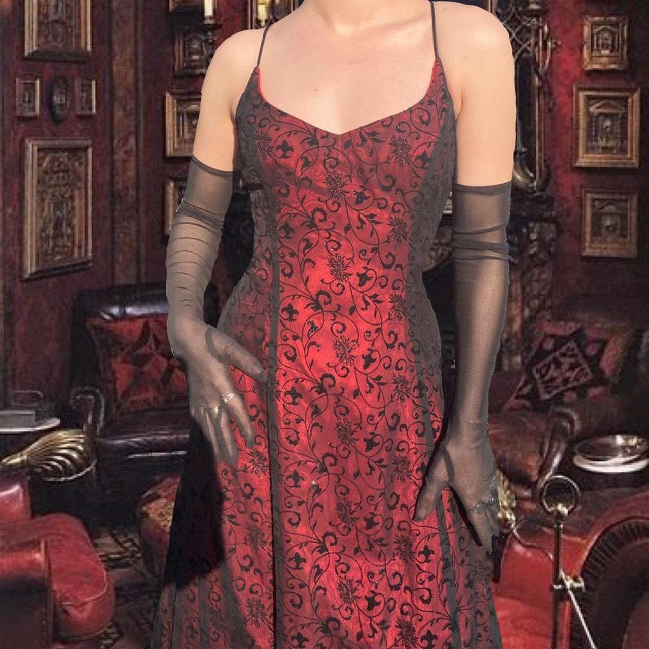gloves, to style with red prom dress vintage goth... - Depop