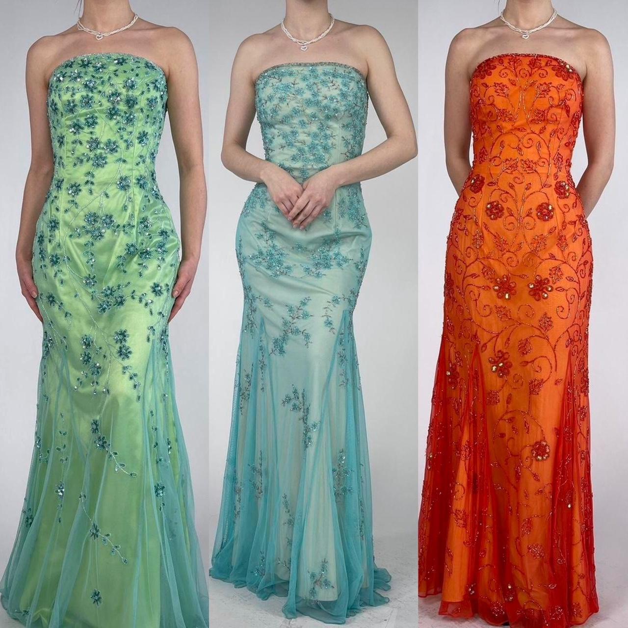 beaded y2k prom dress vintage mermaid fairy angelic... | Depop