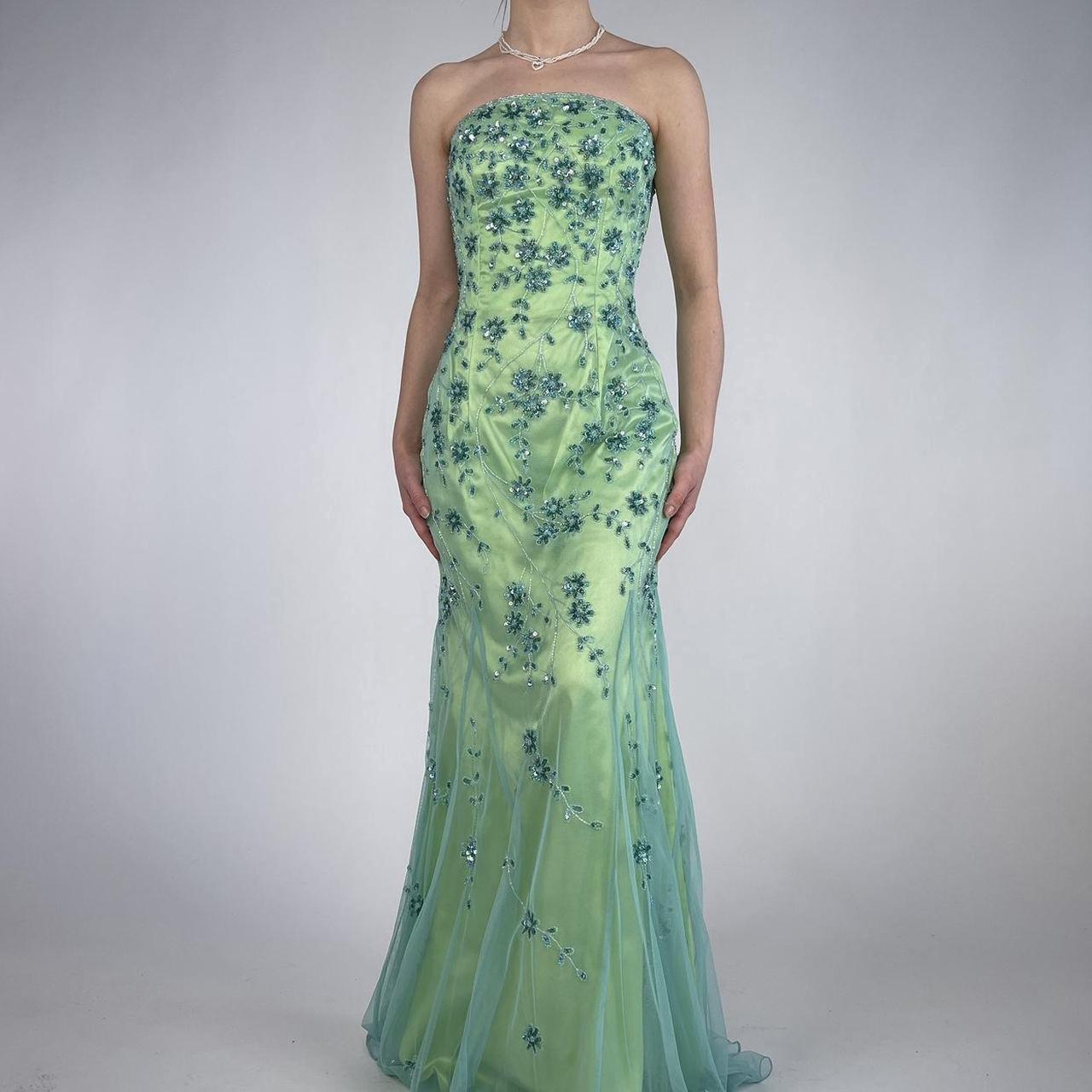 beaded y2k prom dress vintage mermaid fairy angelic... | Depop