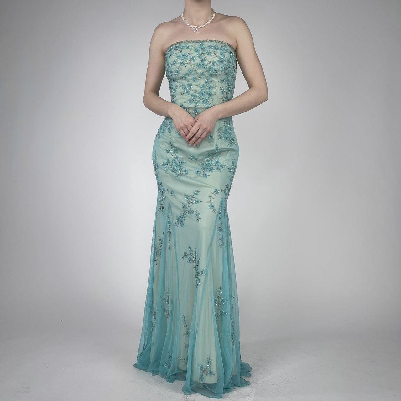 beaded y2k prom dress vintage mermaid fairy angelic... | Depop