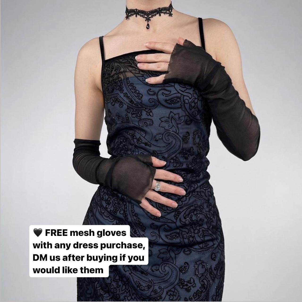 🖤 black mesh gloves, to style with prom dresses... | Depop