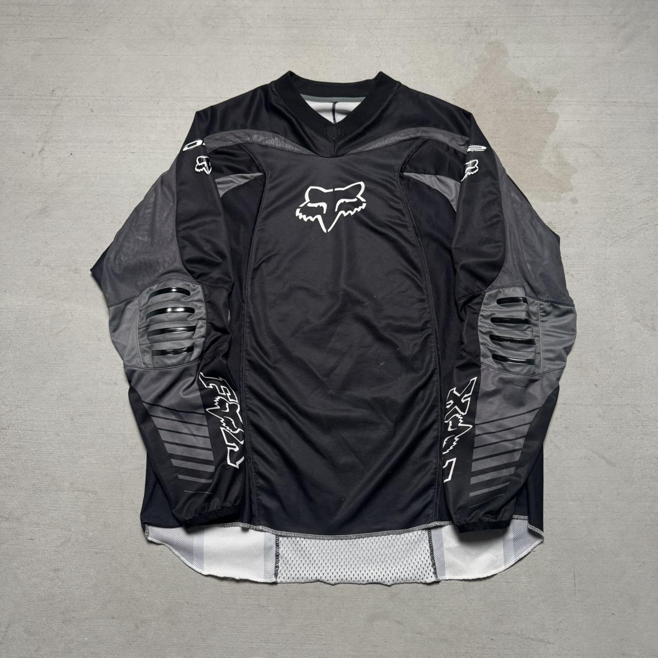 Grunge/Opium baggy 2000s Fox Racing motocross jersey... | Depop