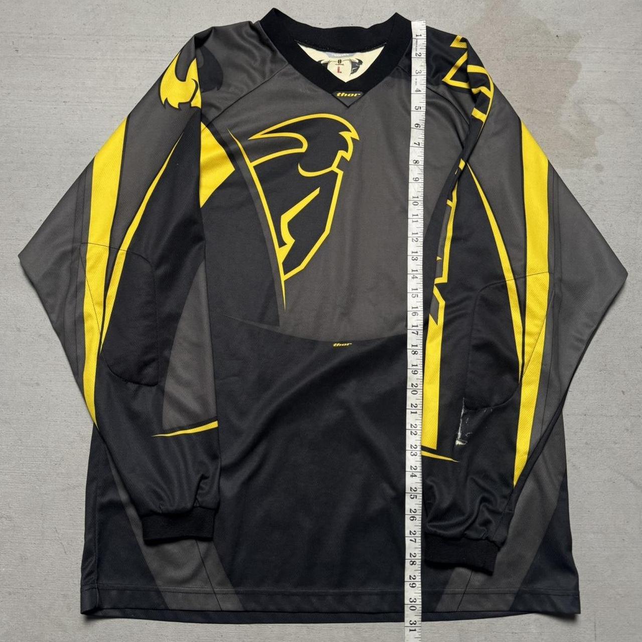 Baggy/Grunge skater 2000s Fox style Thor jersey in... | Depop
