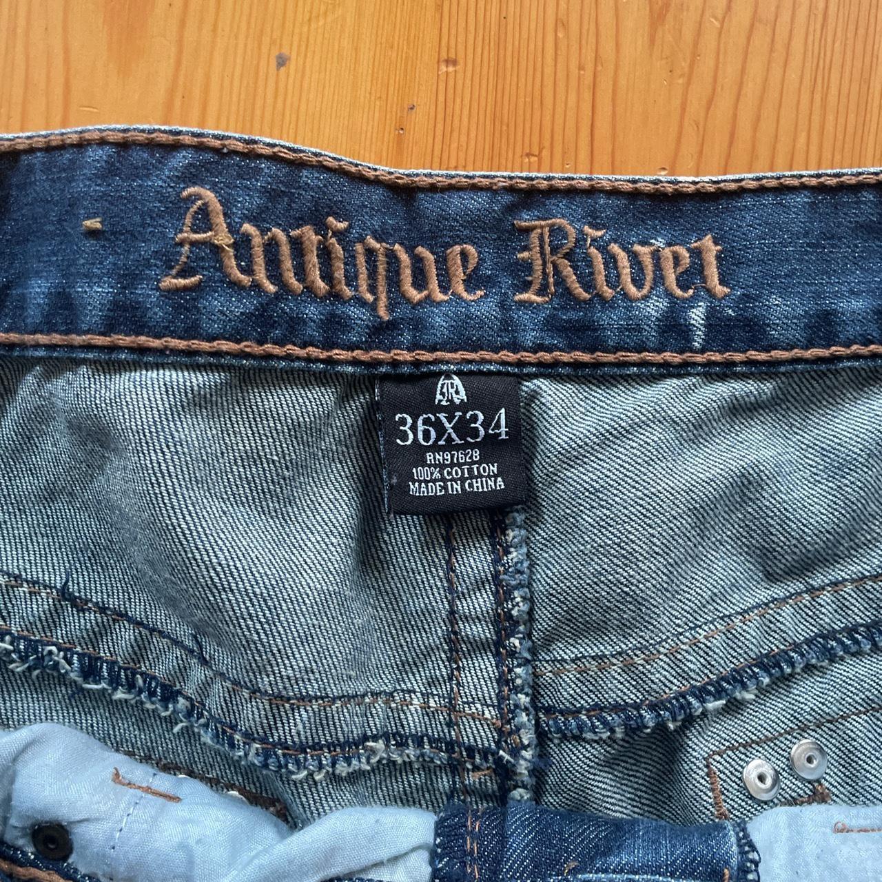 Awesome embroidered and embellished Antique Rivet... - Depop