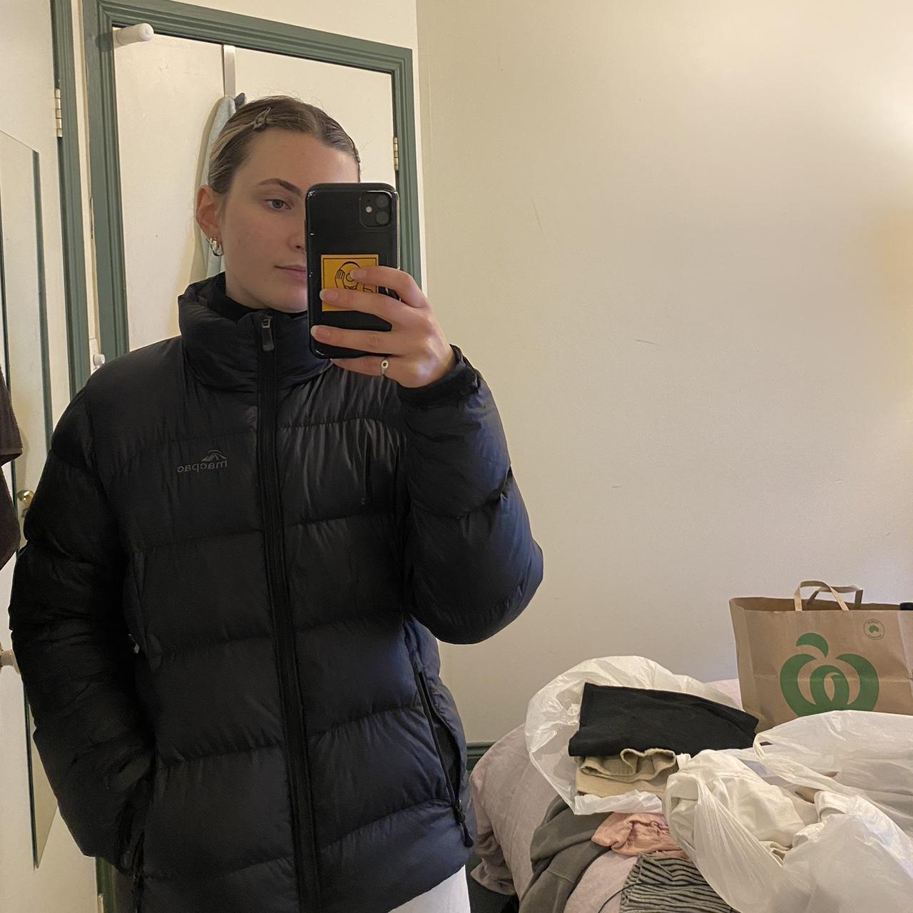 Macpac down puffer jacket size 8, can be tucked up... - Depop