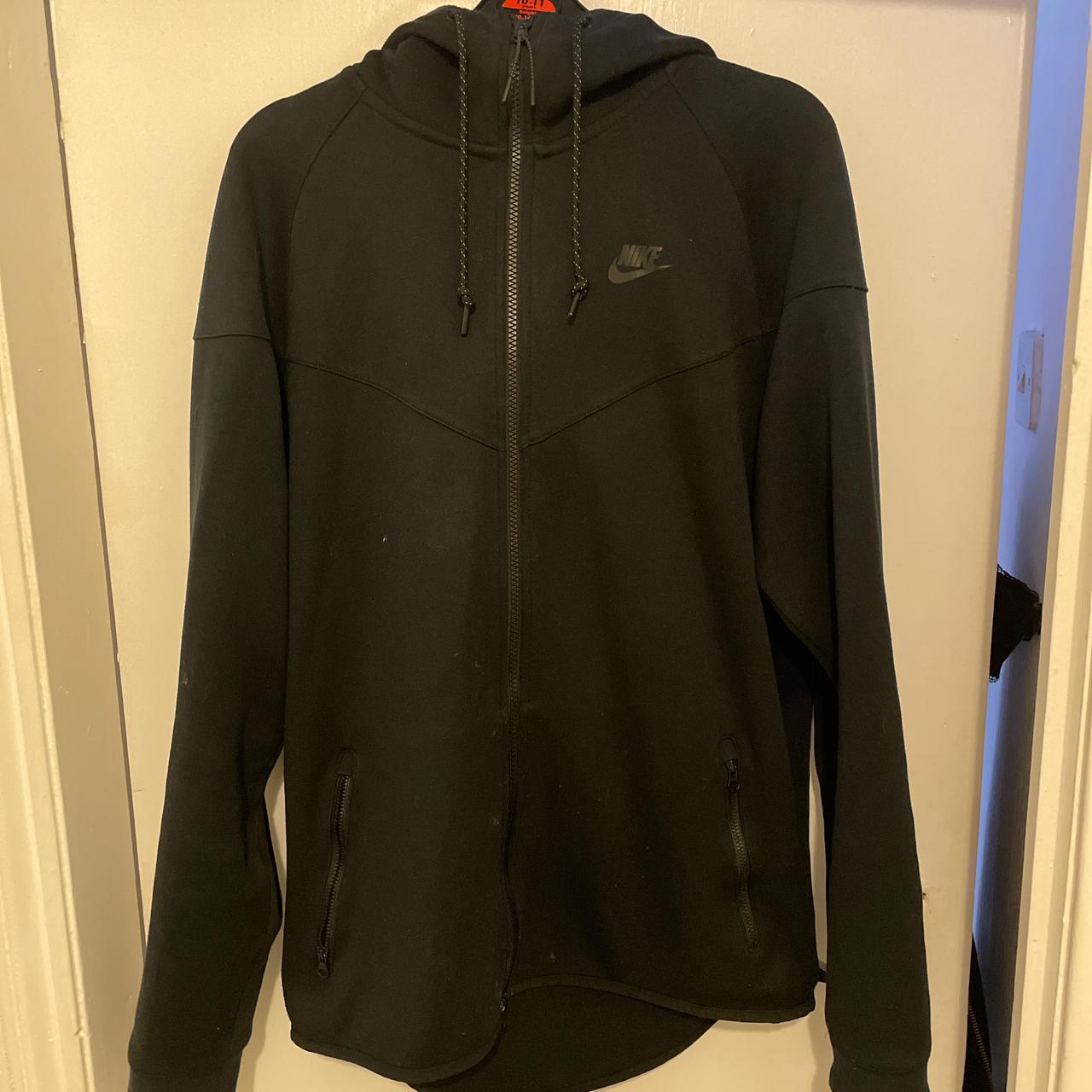 Men’s large black Nike tech fit zip hoodie - Depop