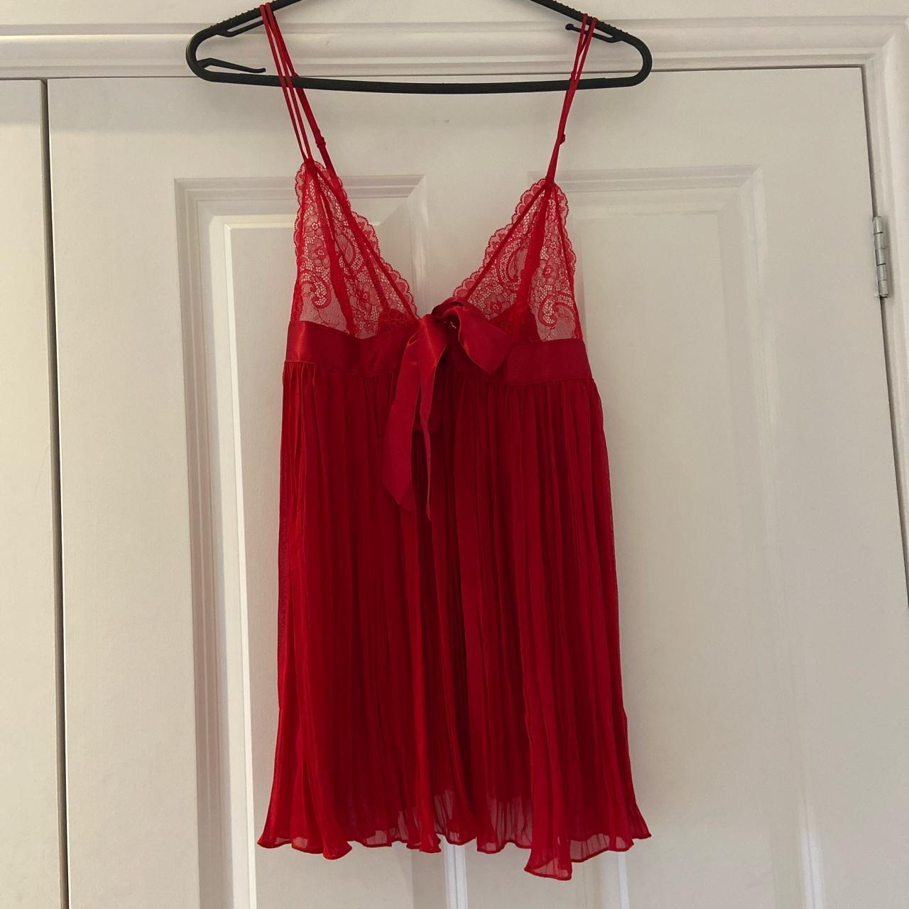 Victoria Secret red lace slip dress Babydoll style... - Depop