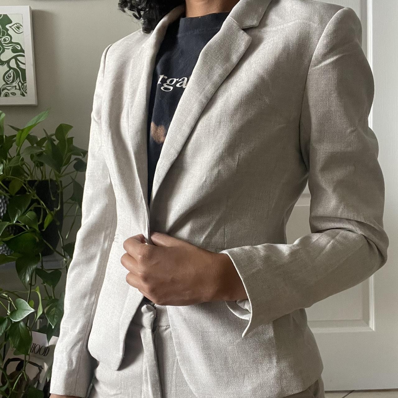 Matching suit set - cream blazer from H&M Size:... - Depop