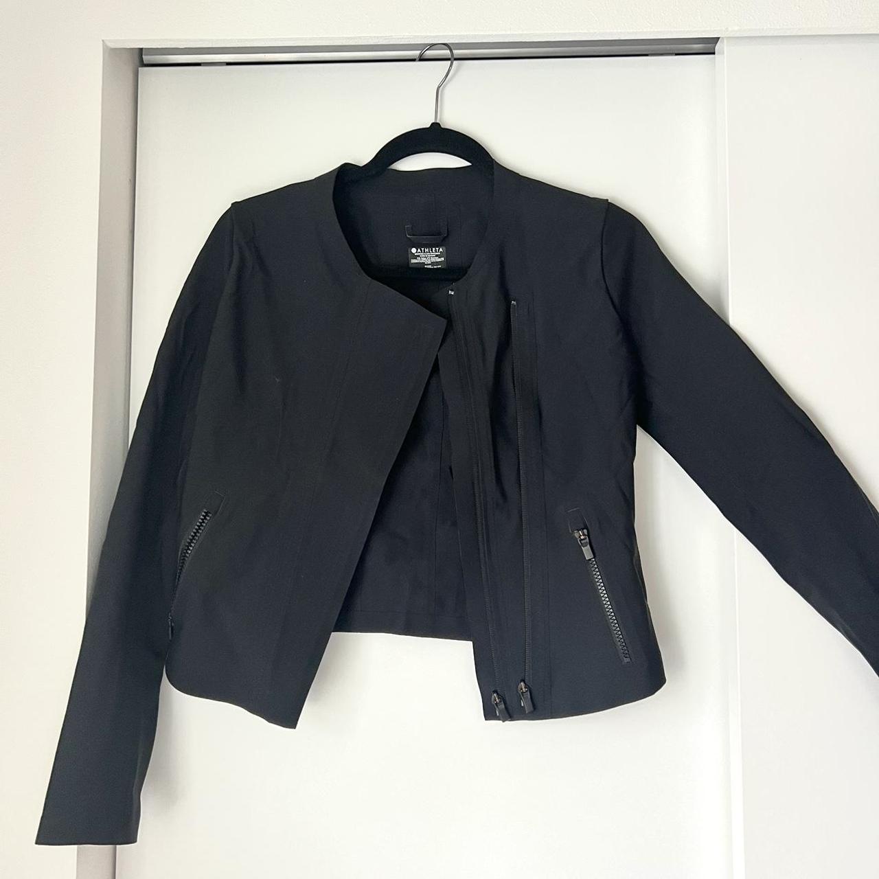 Black athleisure jacket 🖤 Size: xx-small Unique... | Depop