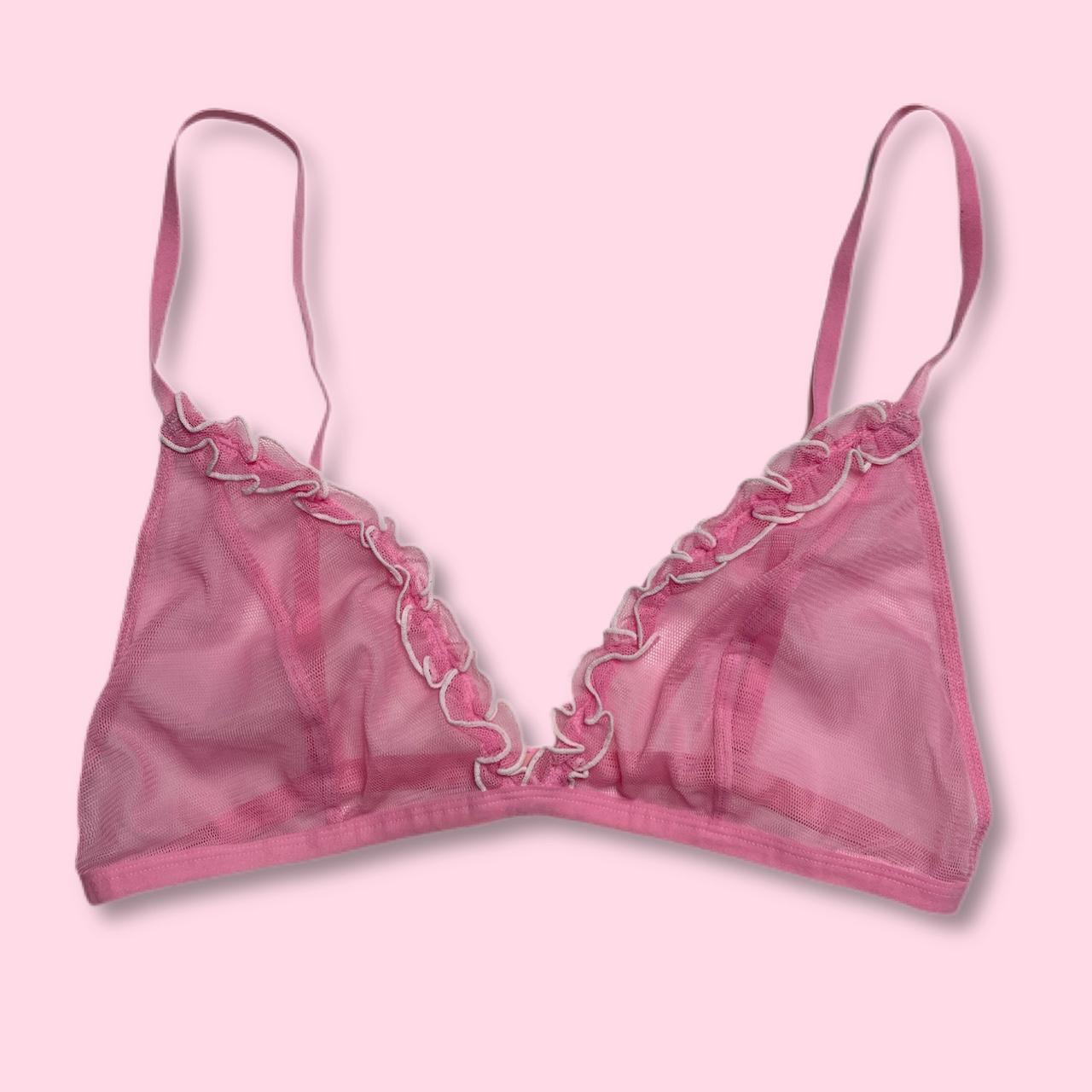 Monki Women's Pink Bra | Depop