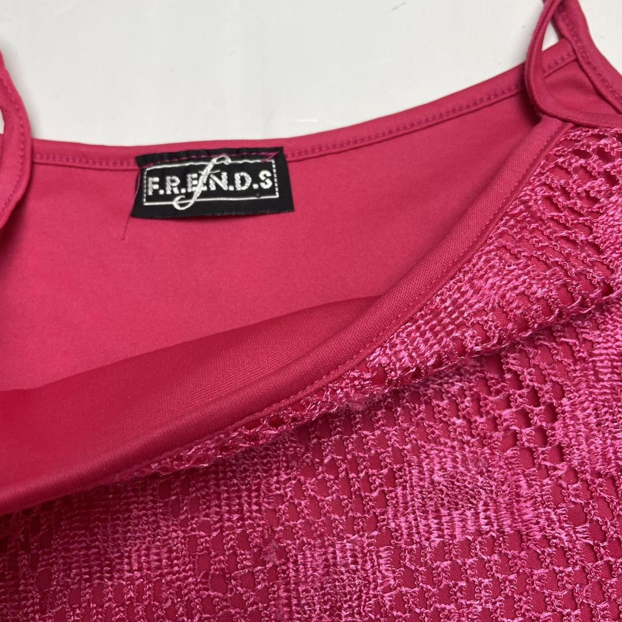 Cutest vintage 00’s hot pink netted overlay cami... - Depop