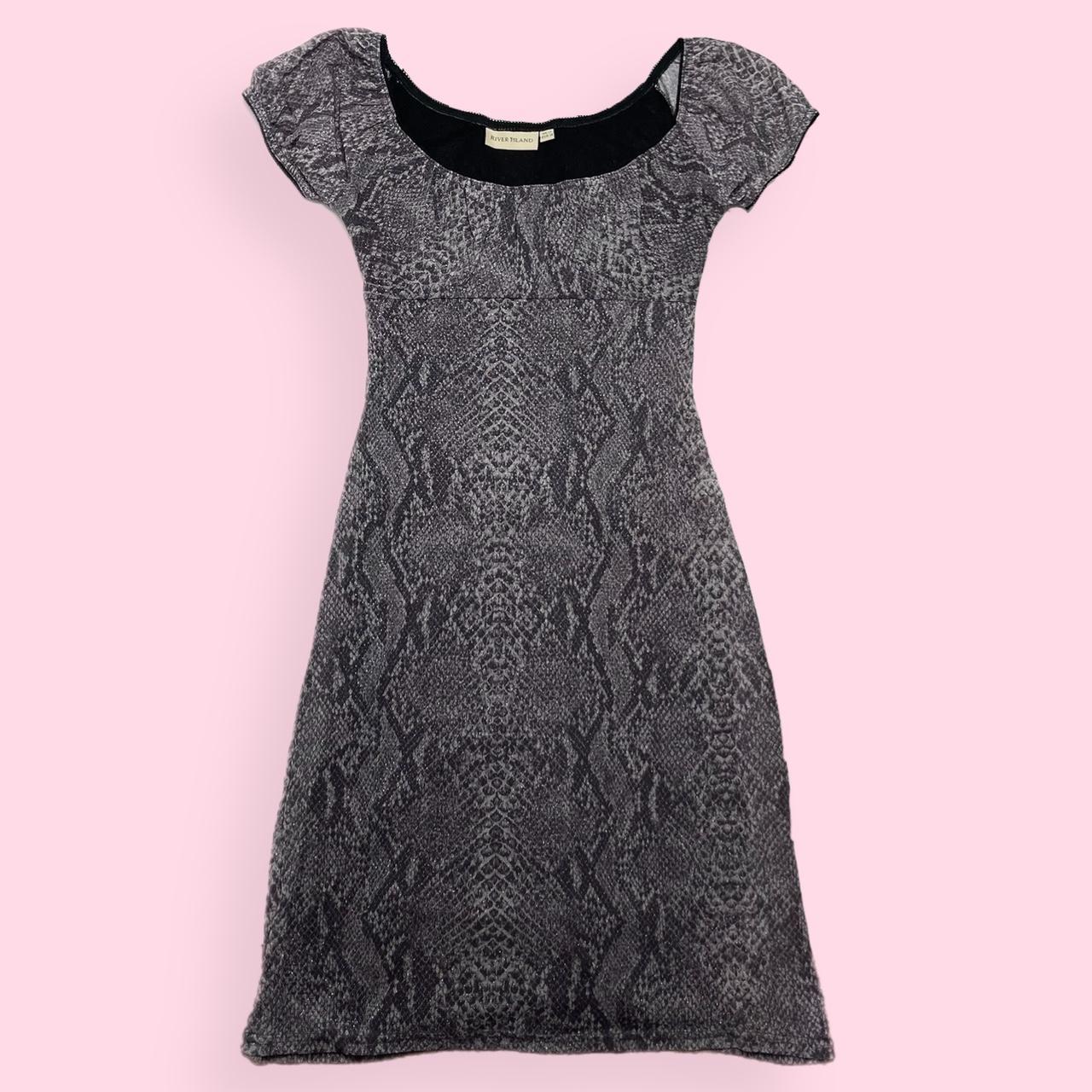 Vintage 90’s 00s sparkly mesh overlay snake print... - Depop