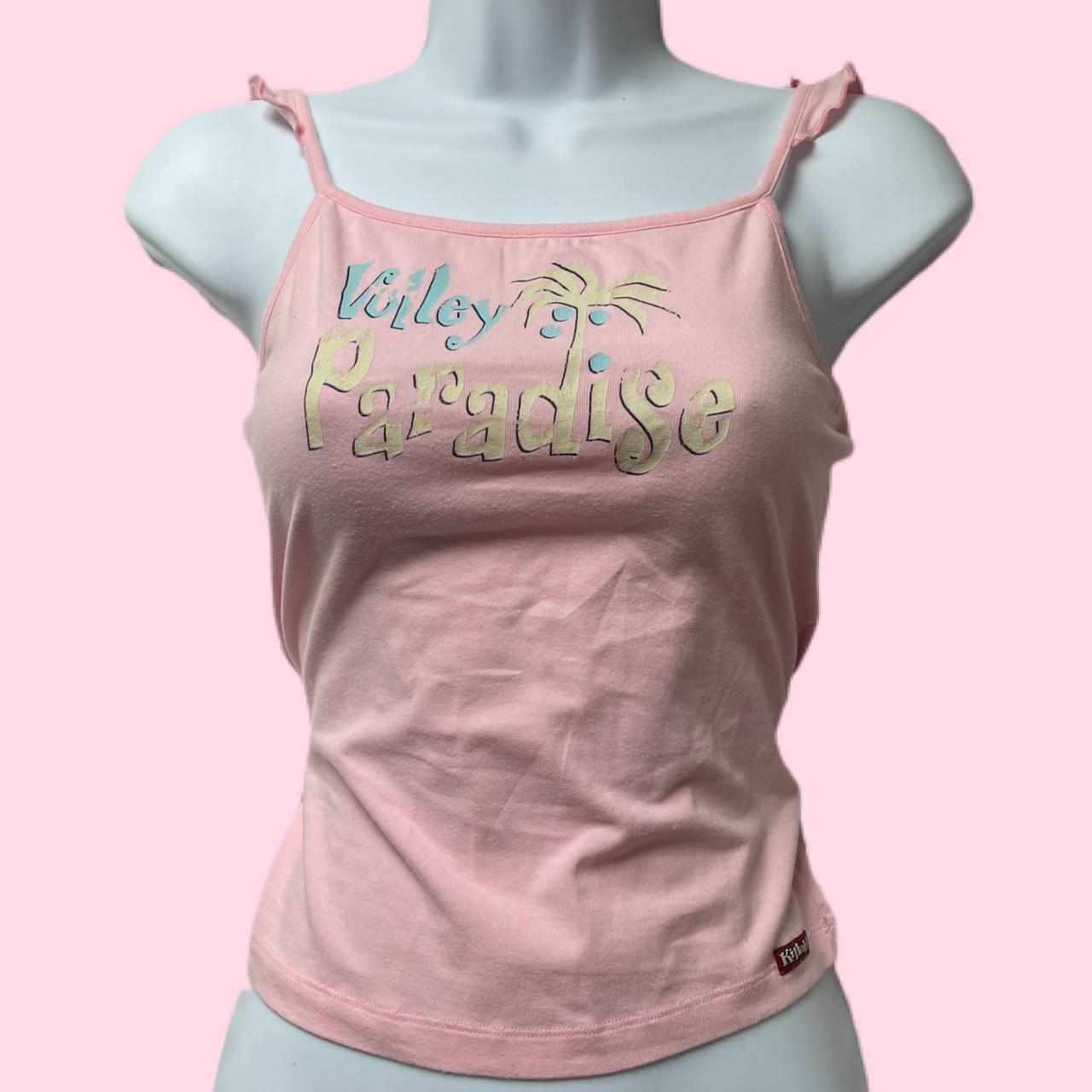 Vintage 00’s Killah baby pink cami - ruffled straps... - Depop