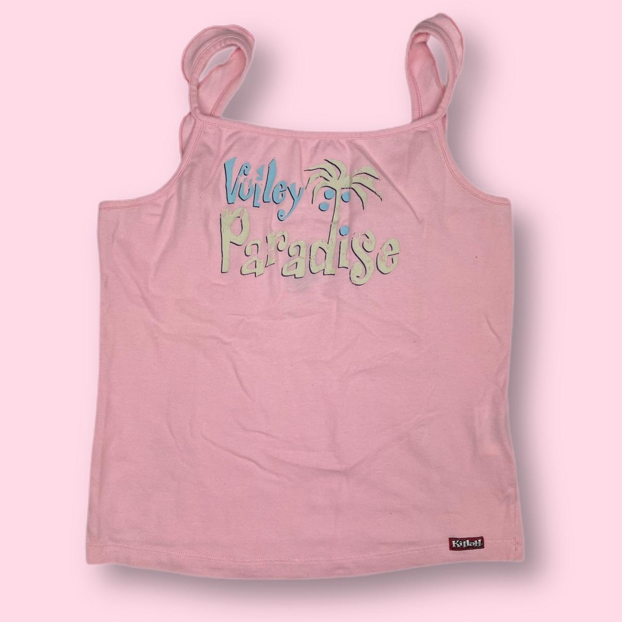 Vintage 00’s Killah baby pink cami - ruffled straps... - Depop
