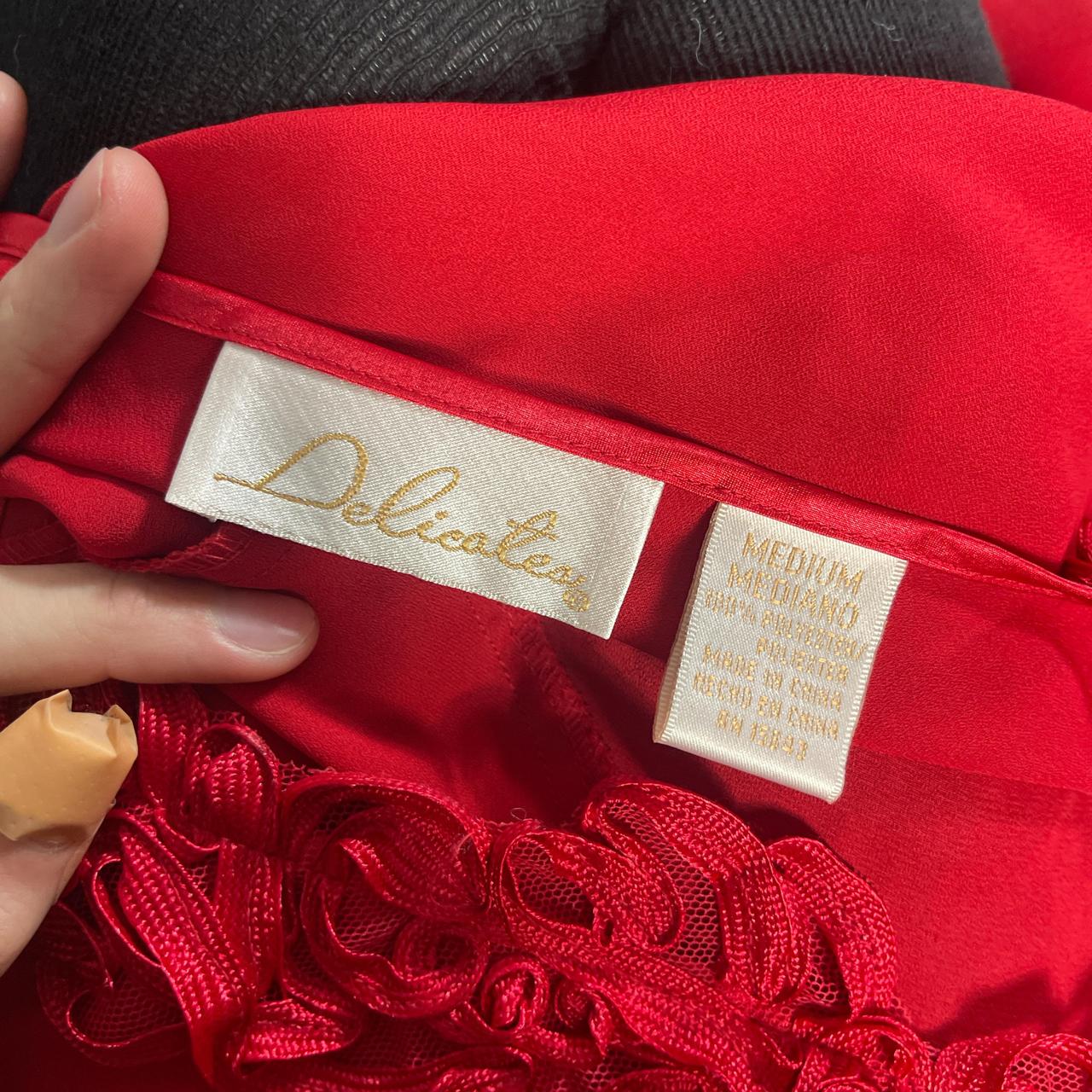 Delicates red bodysuit/teddy ️ size medium, fits... | Depop