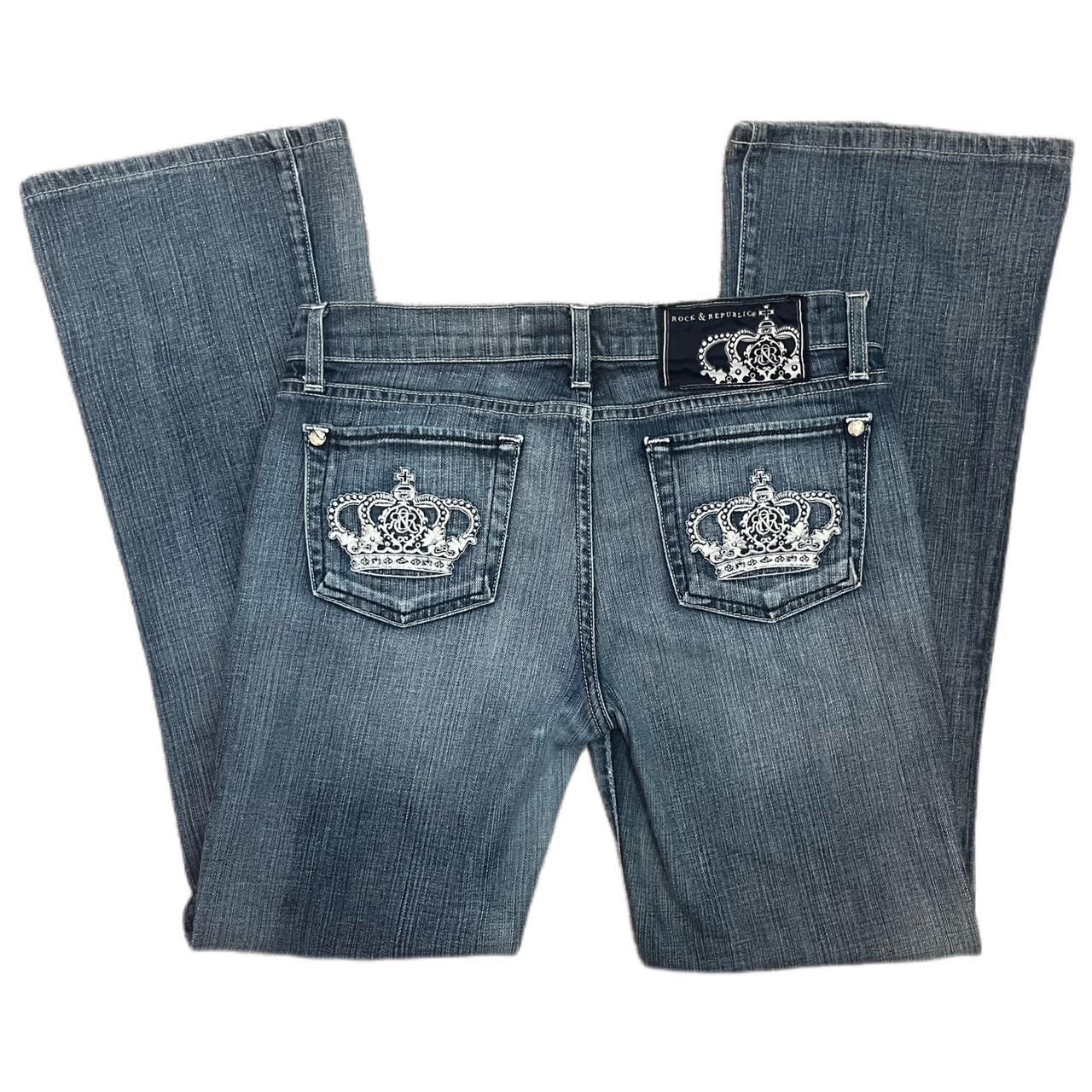Rock republic jeans Crown on back pocket Bootcut and... - Depop
