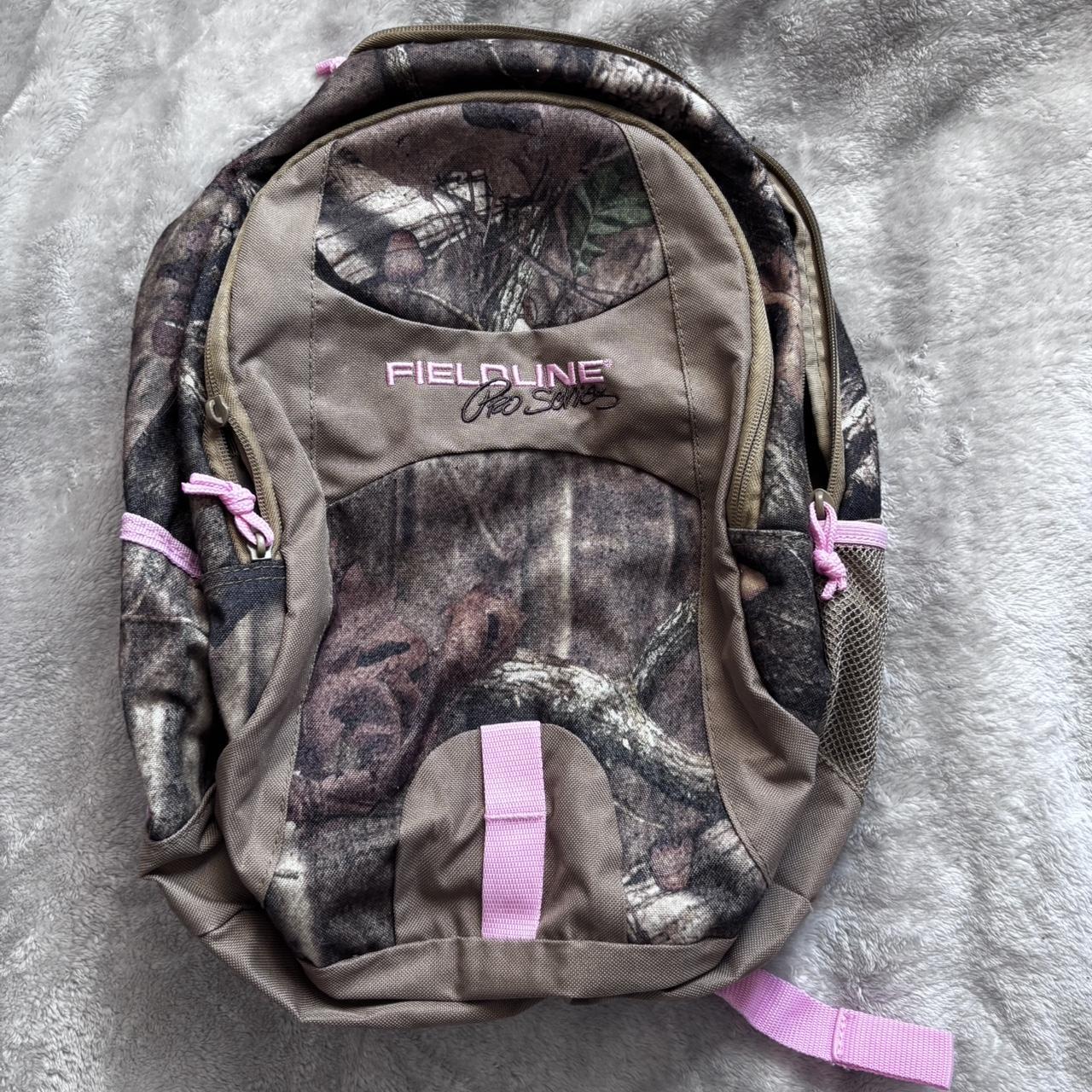 Pink and green camouflage Fieldline backpack #camo... | Depop