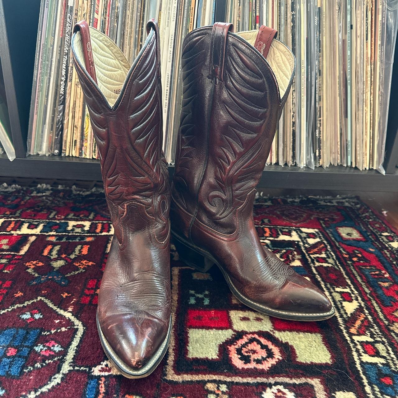 Acme cowboy boots the color and stitching on these... - Depop