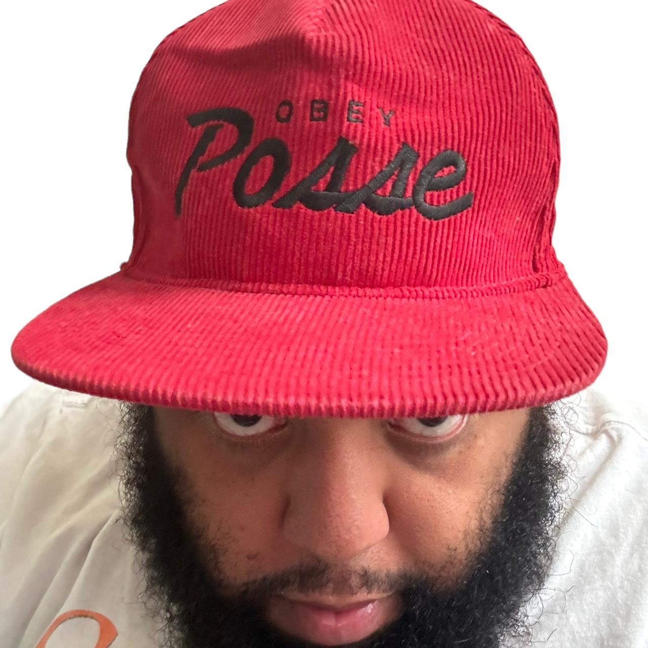OBEY Posse Retro Corduroy Snapback Red/Black #obey... - Depop