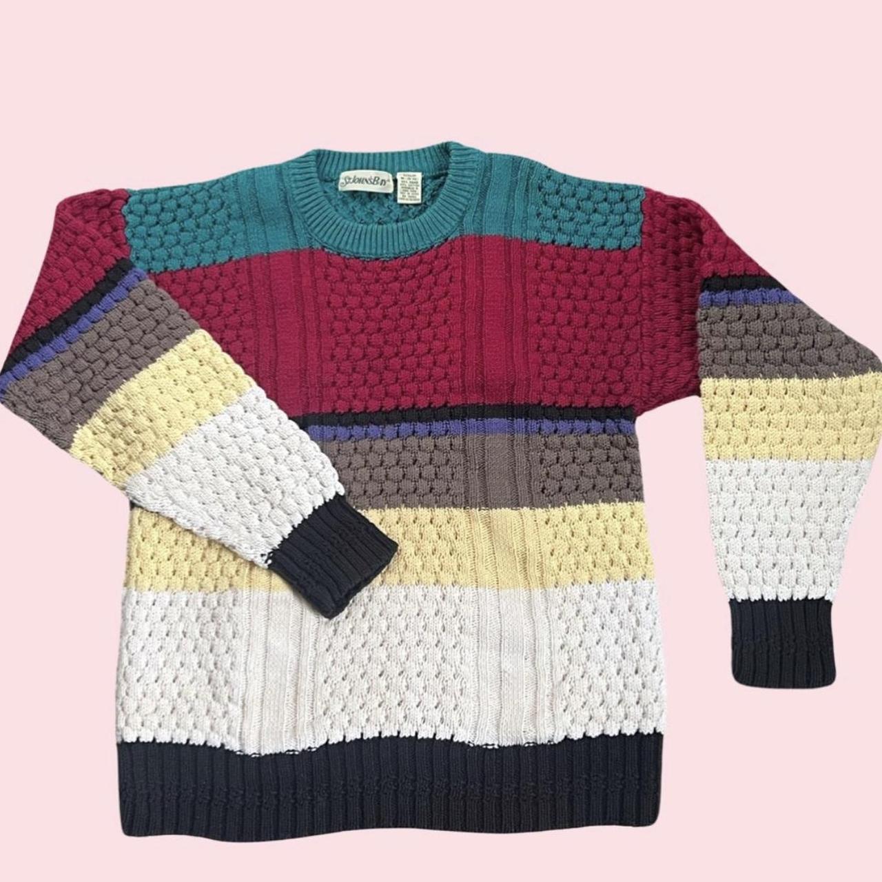 Pretty multi color sweater vintage - Depop