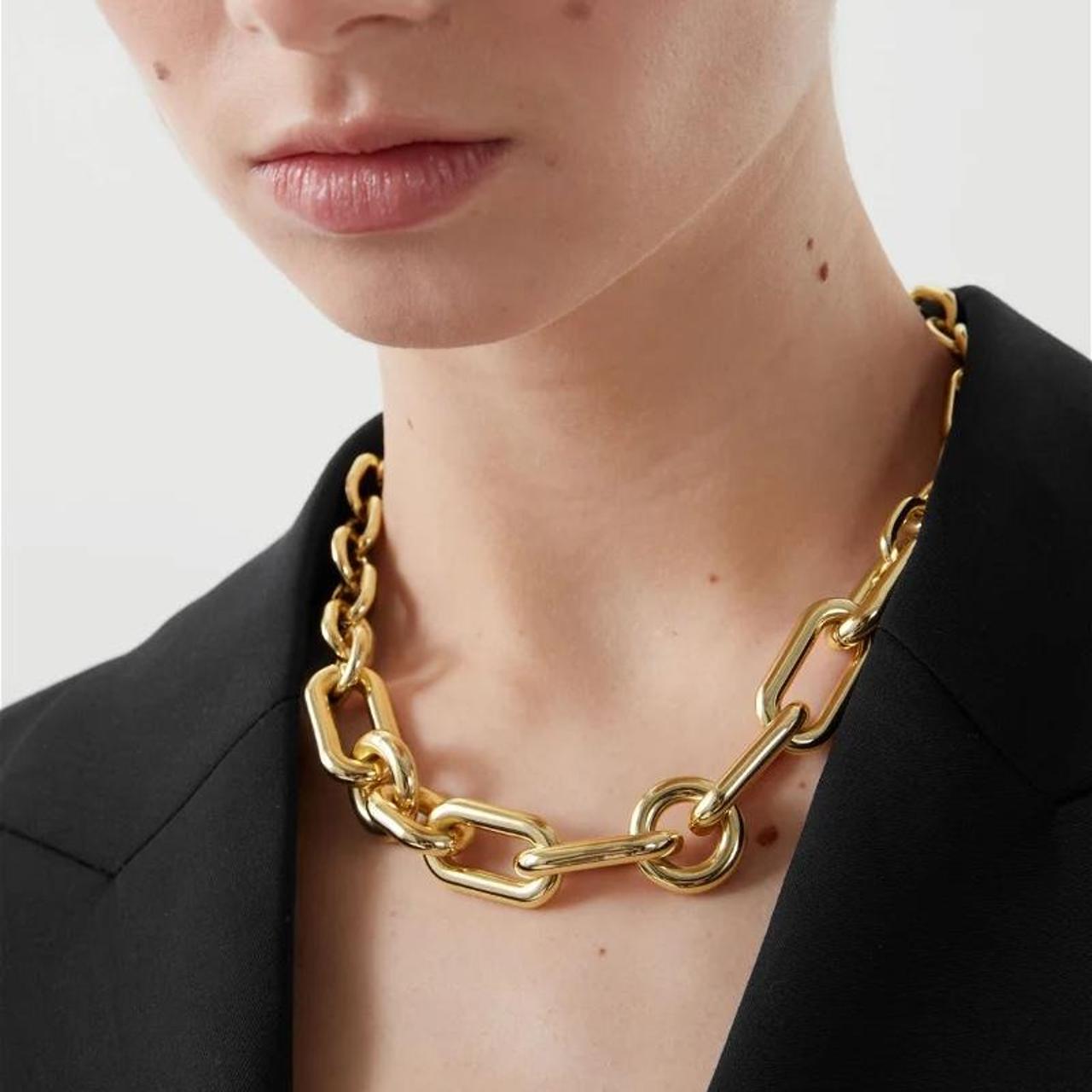 COS Recycled Brass Chain Link Necklace This... - Depop