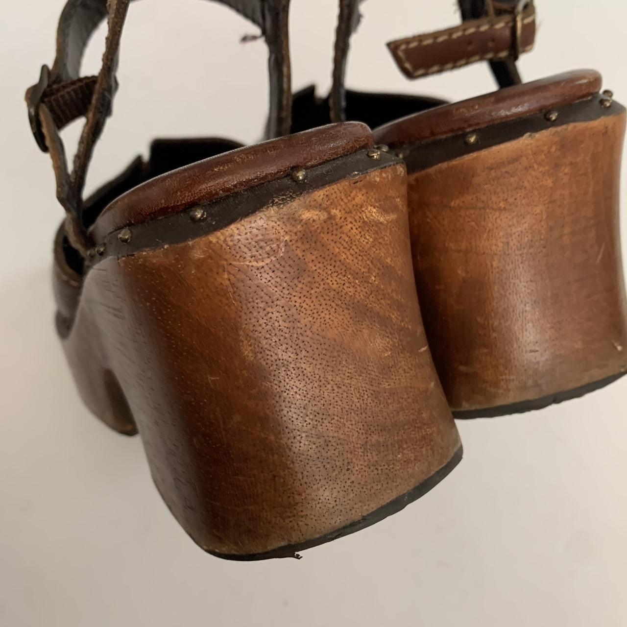 Rare vintage platform clogs Wood platform 2.75”... - Depop