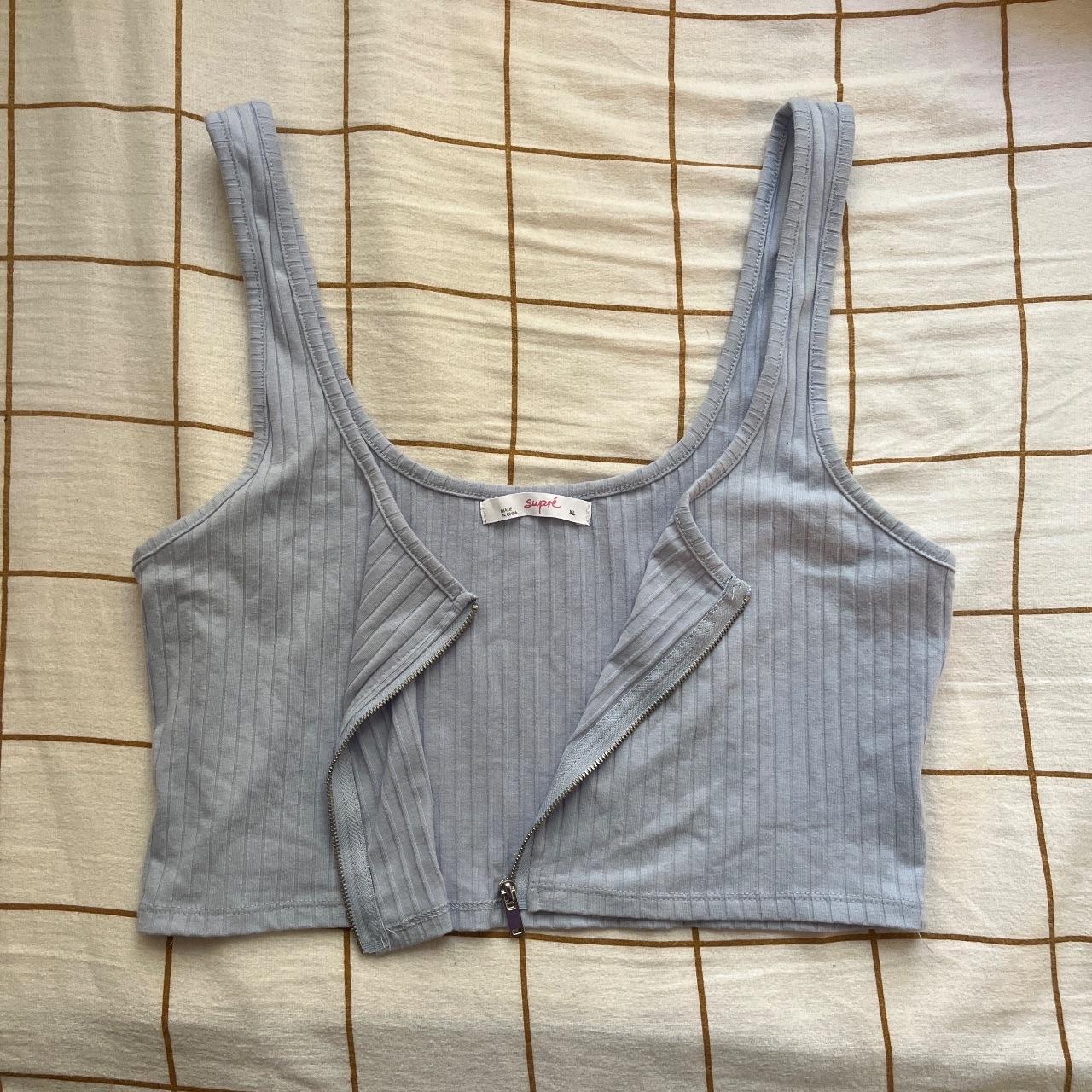 cutest baby blue Supre crop top!! this piece is... - Depop