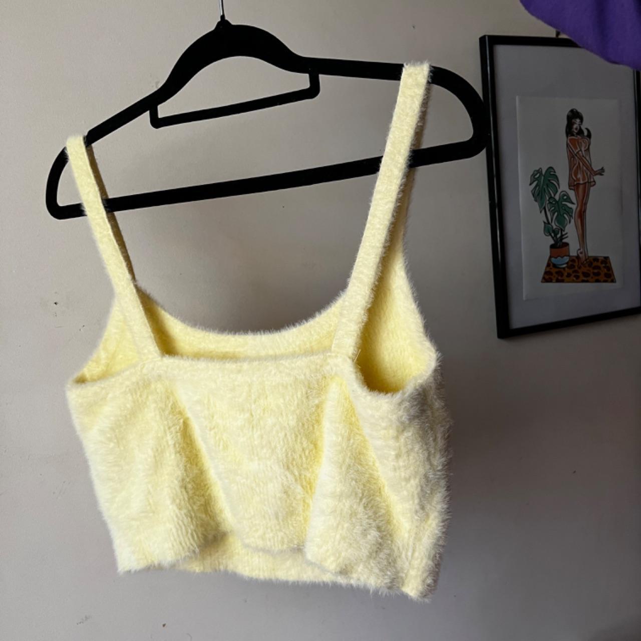fluffy yellow Supre crop top!! this adorable crop... - Depop