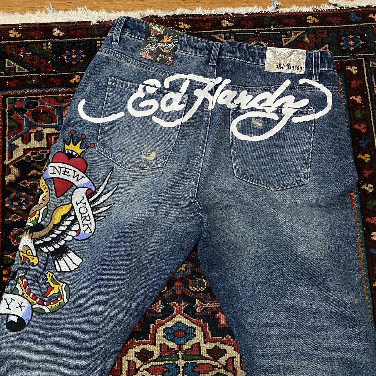 ed hardy jeans brand new with tags in a size 34... - Depop