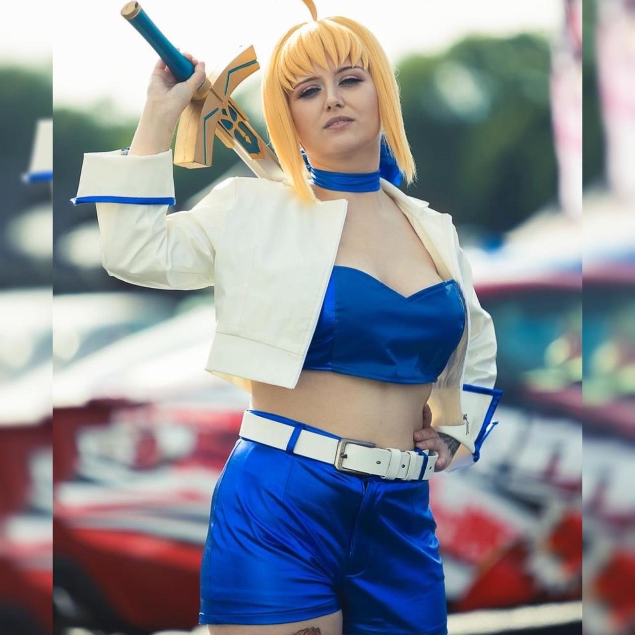 Fate Grand Order Racing Saber Artoria Cosplay Comes... - Depop