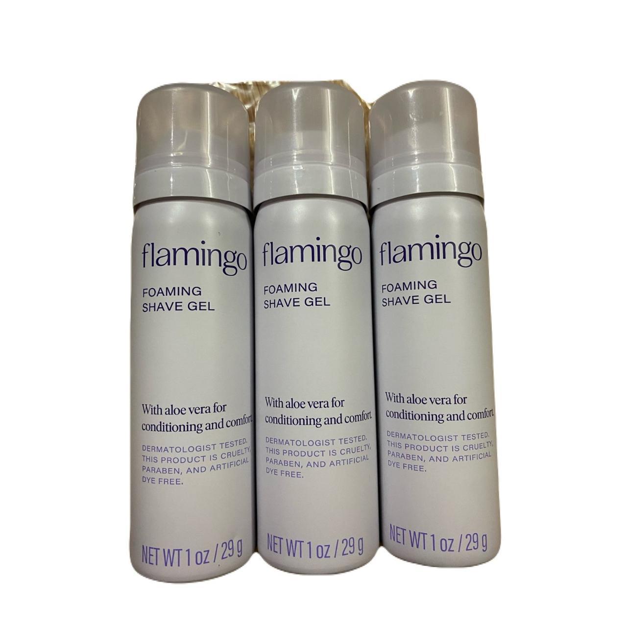 flamingo FOAMING SHAVE GEL 1 0z per bottles lot of 3... - Depop