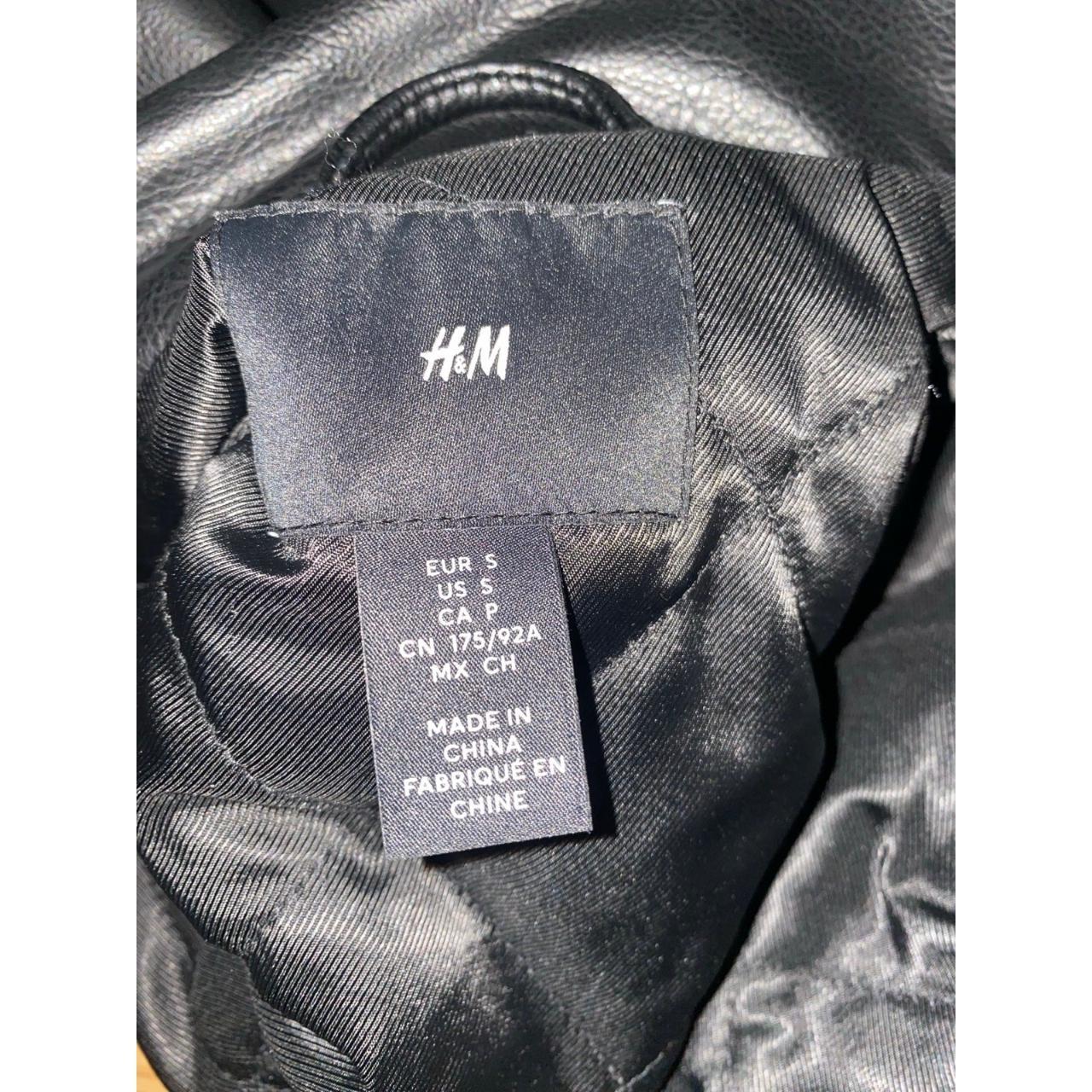 H& M leather jacket size Small - unisex -like new # - Depop