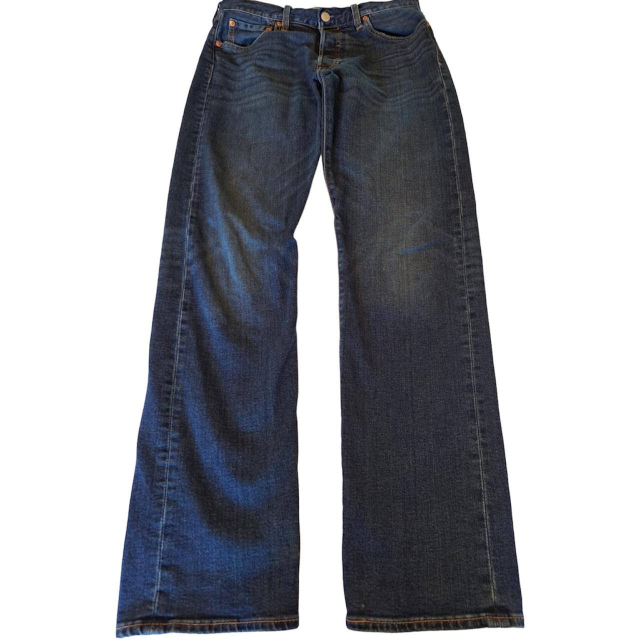 Vintage Navy blue Levis 501 straight leg... - Depop