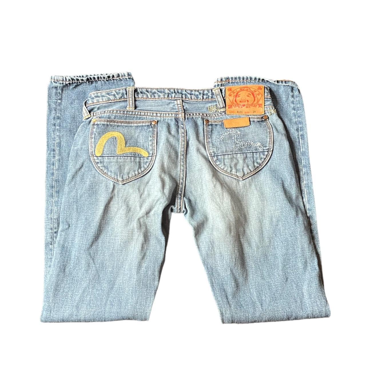 Woman’s low rise evisu straight leg jeans, with... - Depop