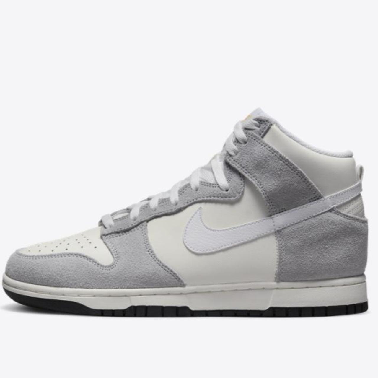NIKE DUNK RETRO HIGH GREY Sail/Pure... - Depop