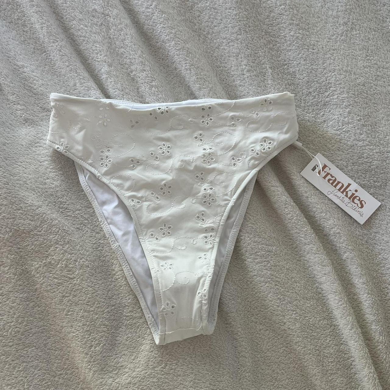 Frankies Bikinis Women's White Bikini-and-tankini-bottoms | Depop