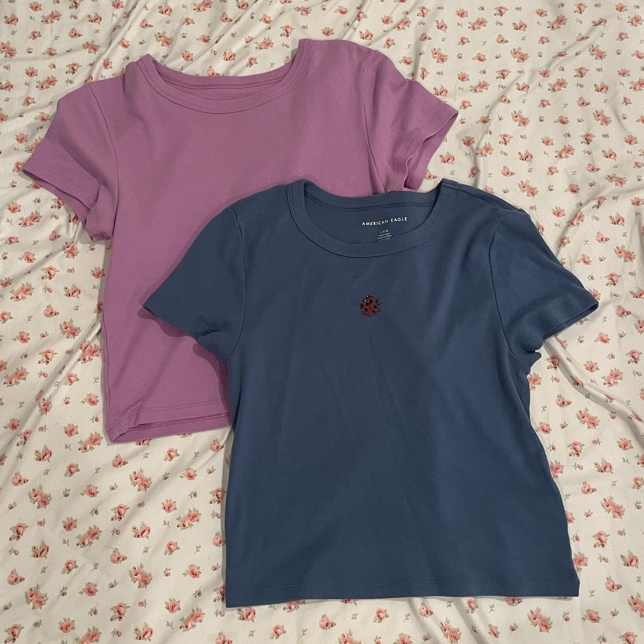american eagle baby tees size large • both for the... - Depop