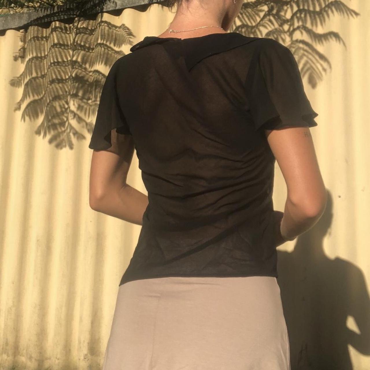 Stunning vintage sheer top frills placed perfectly... - Depop