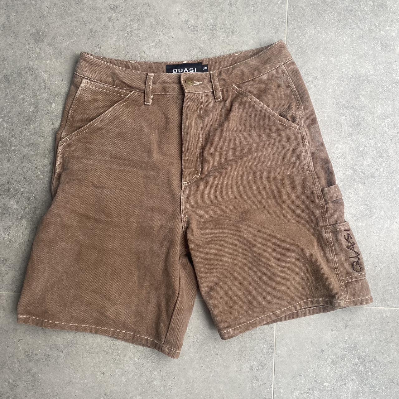 Brown washed Quasi jorts size 30inch (M) - Depop