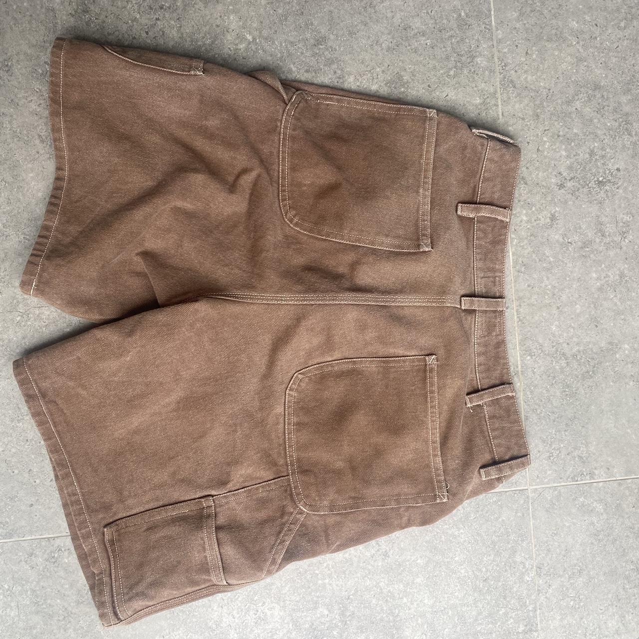 Brown washed Quasi jorts size 30inch (M) - Depop